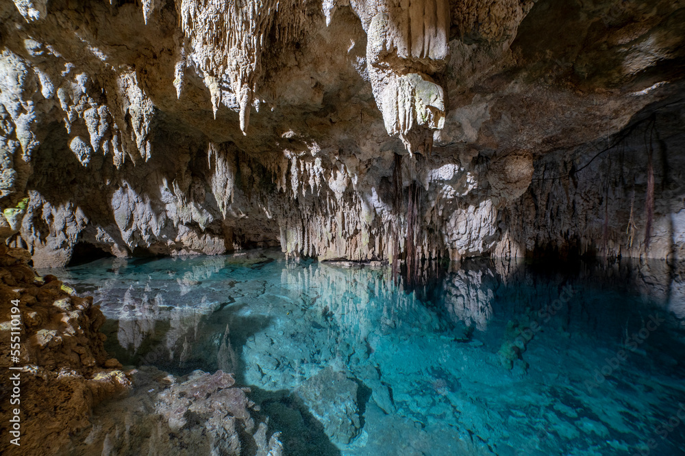 Cenote cave lake, Chichen Itza, Mexico. Cenote Zapote. Natural sinkhole ...