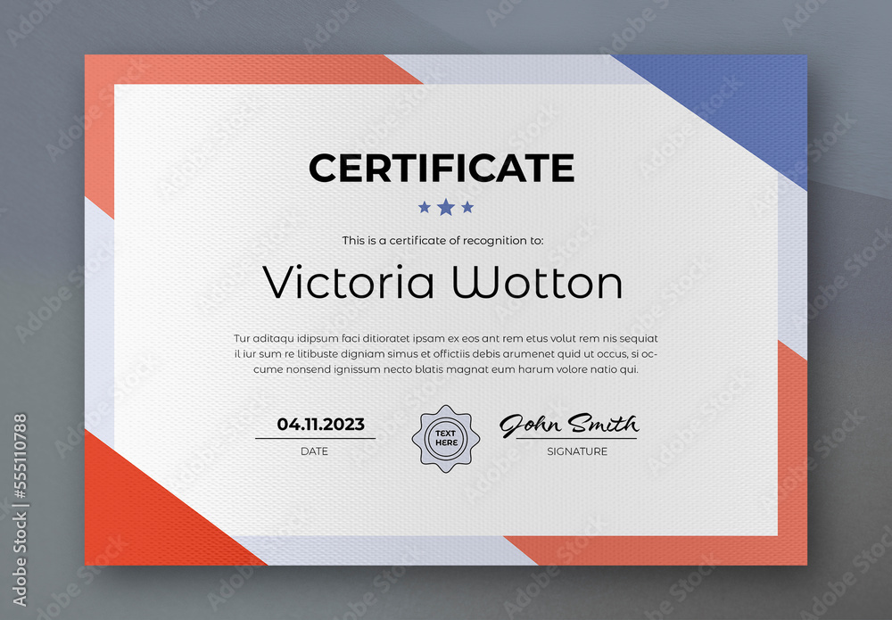 Landscape Certificate Layout Stock Template | Adobe Stock