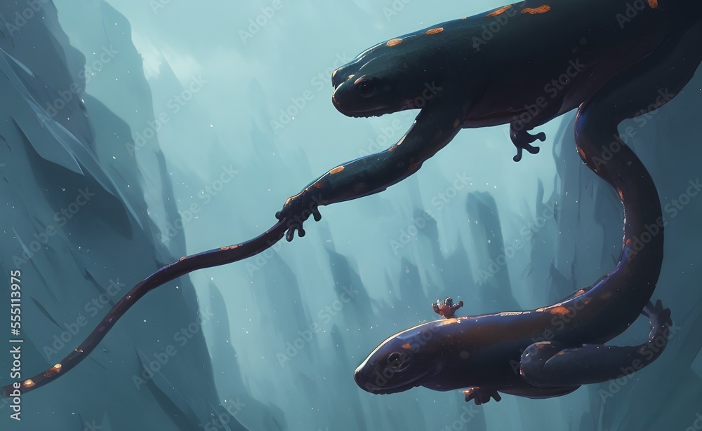 beautiful illustration of salamander created with Generative AI ...