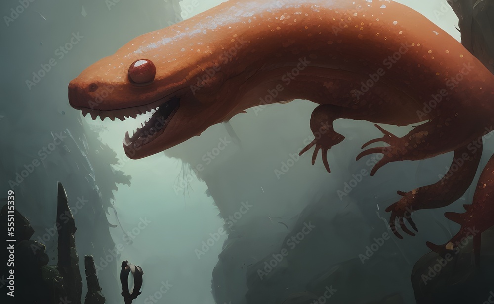beautiful illustration of salamander created with Generative AI ...