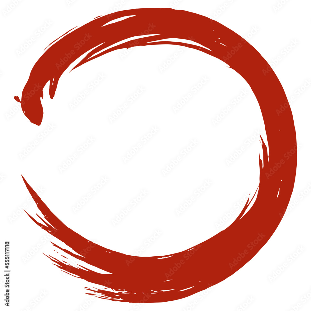 Zen Red Enso Japanese Circle Brush Stroke Sumi-e Vector Illustration ...