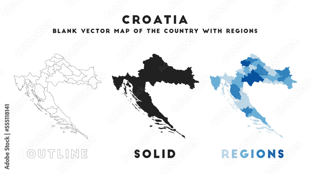 Croatia map. Borders of Croatia for your infographic. Vector country ...
