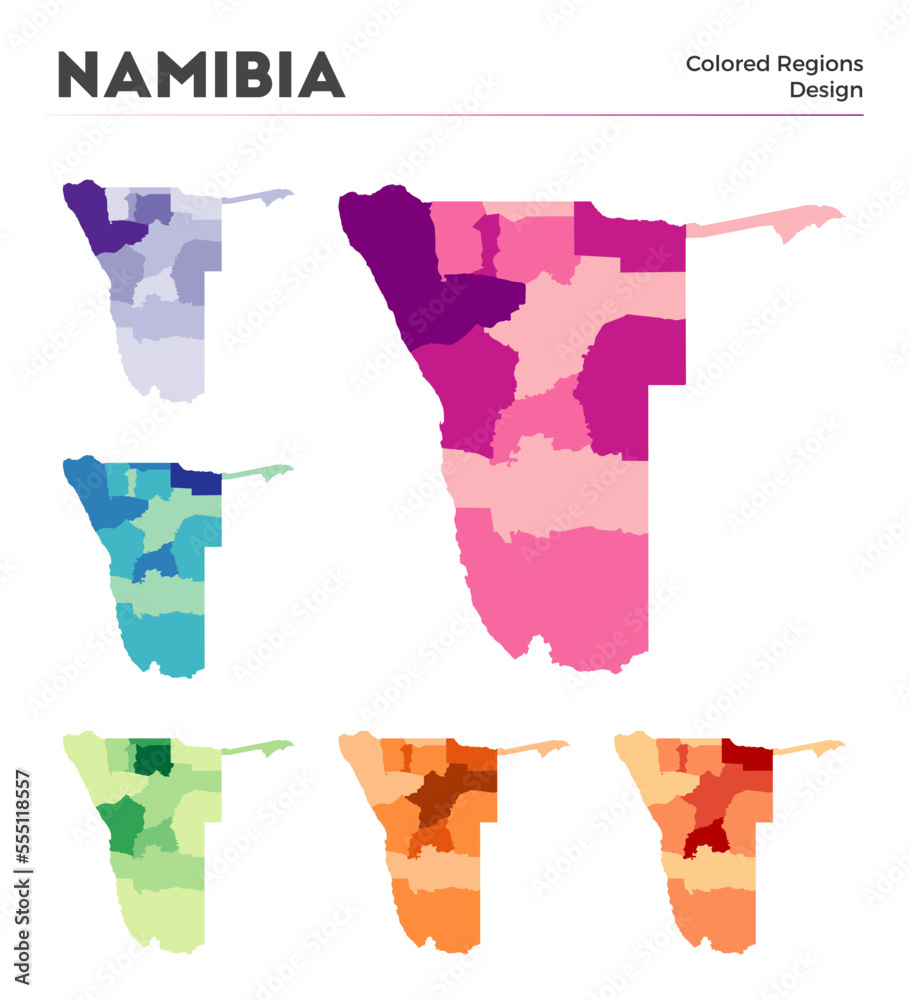 Namibia map collection. Borders of Namibia for your infographic ...