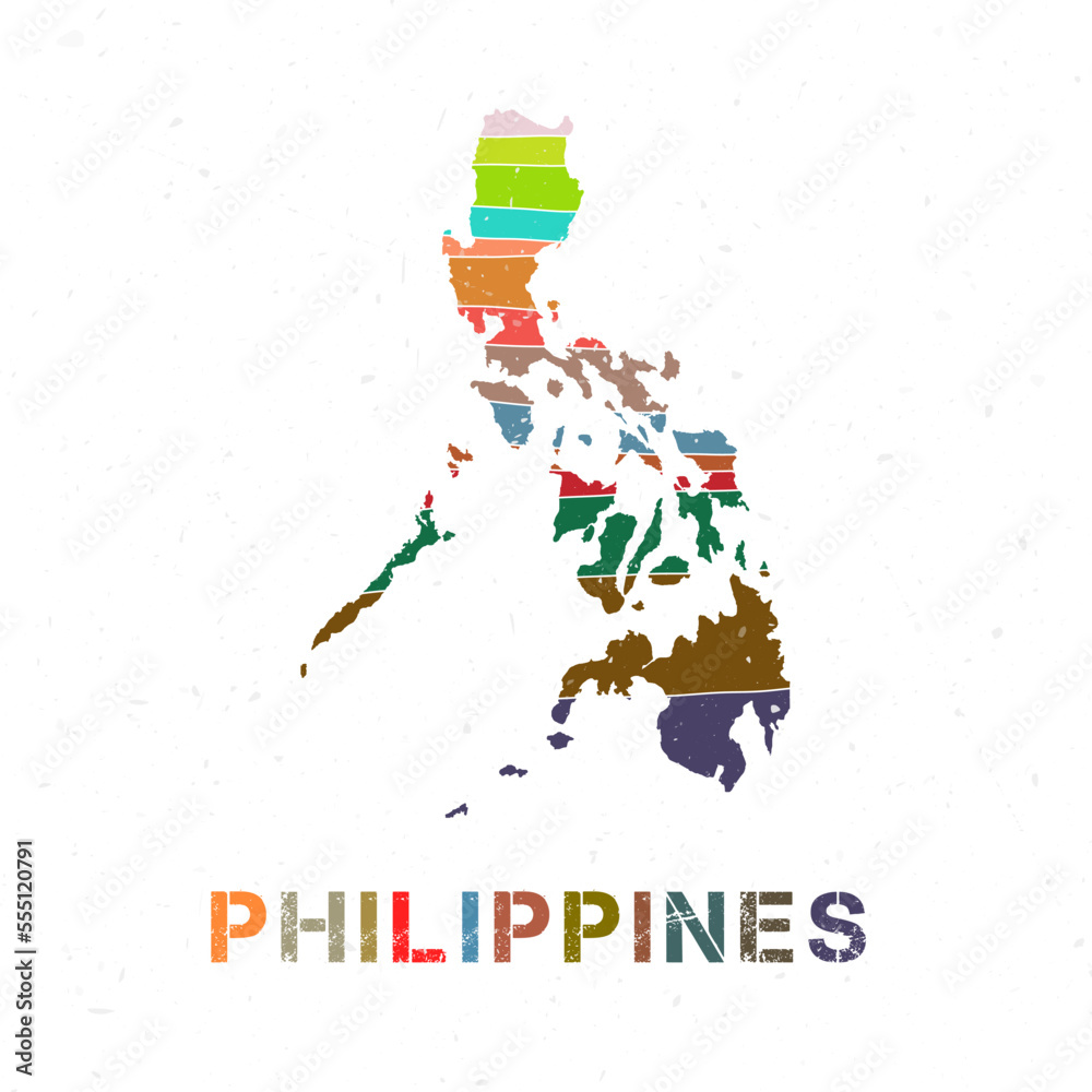 Philippines map design. Shape of the country with beautiful geometric ...