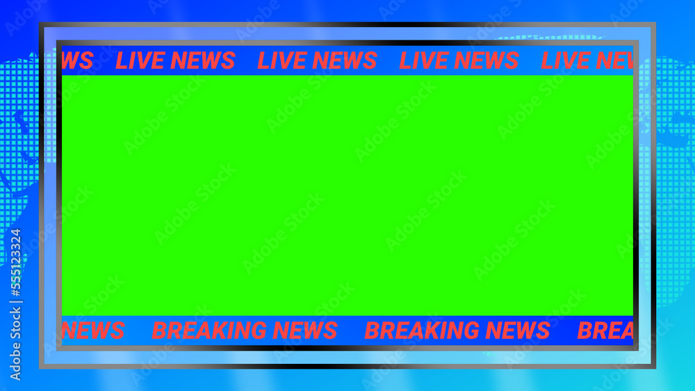 full News illustration with green screen and text space Stock ...