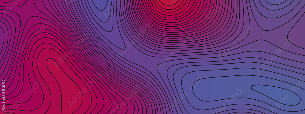 The stylized colorful abstract topographic map with lines and circles ... The stylized colorful abstract topographic map with lines and circles ...