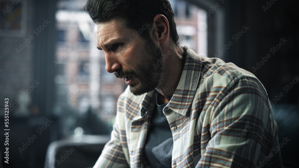 Portrait of Emotional Man Crying, Stressed, Having Mental Problems ...