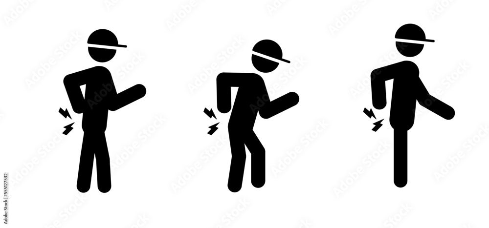 Medical complaints, body part pain. Cartoon stickman, stick figure man ...