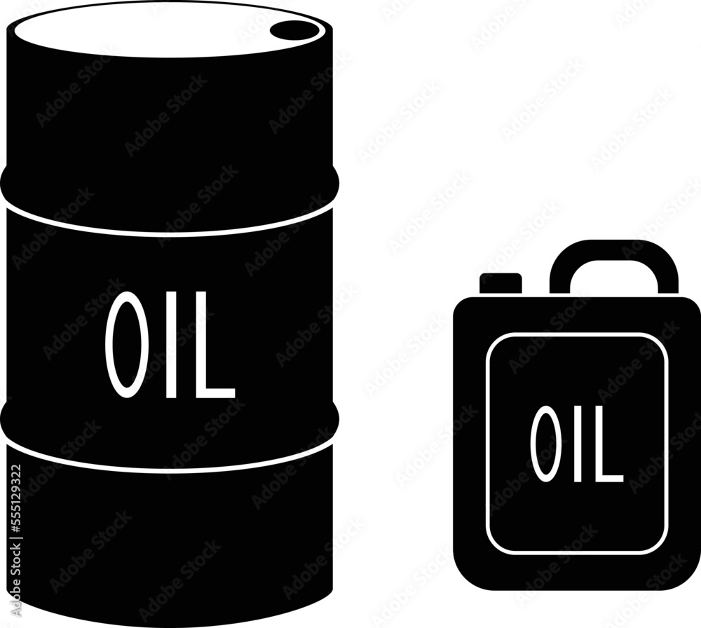Oil drum container / barrel with sign flat vector icon for apps and ...