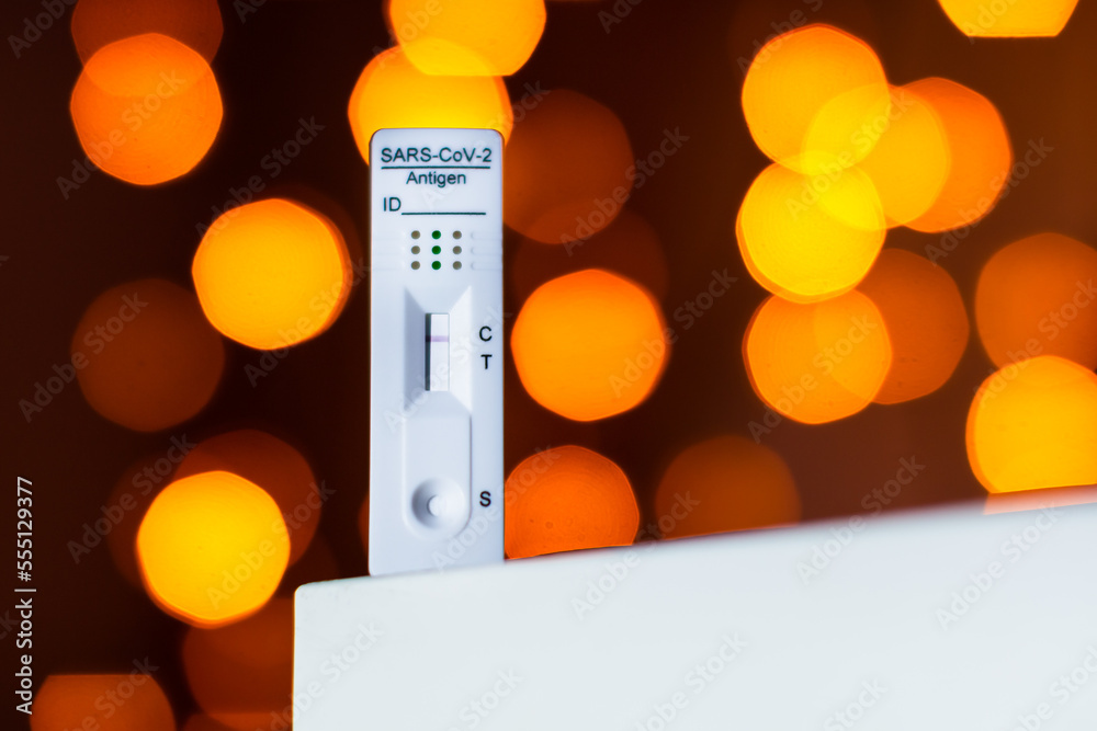 Negative corona test with a Christmas lights in a background - enjoy ...