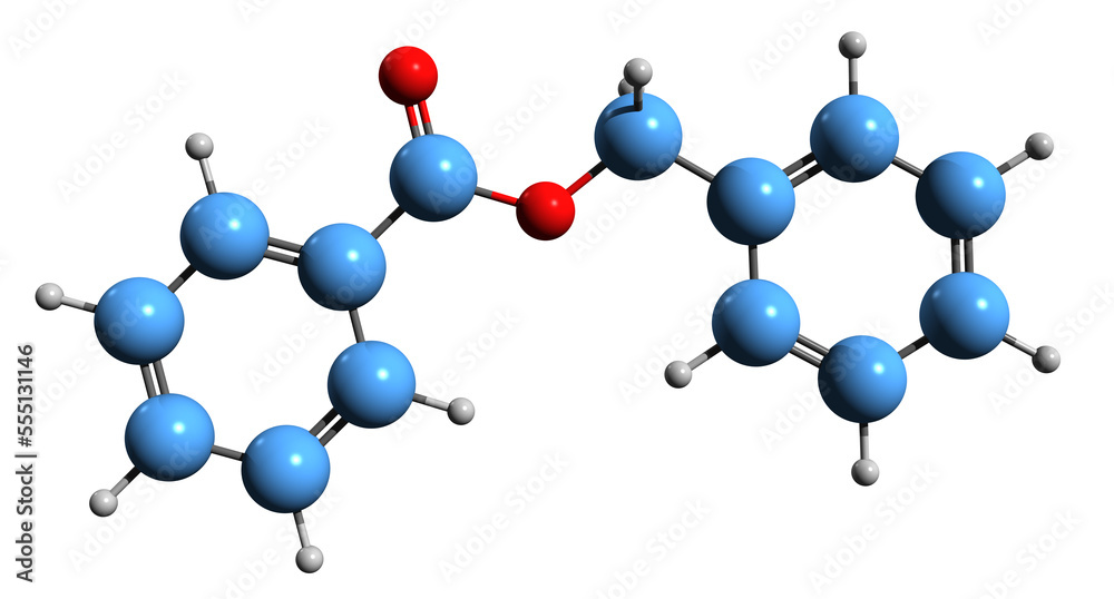 3D image of Benzyl benzoate skeletal formula - molecular chemical ...