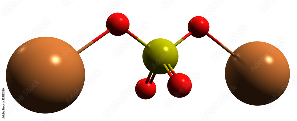 3D image of Potassium sulfate skeletal formula - molecular chemical ...