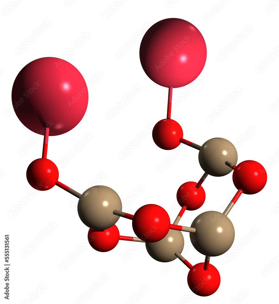 3D image of Borax skeletal formula - molecular chemical structure of ...