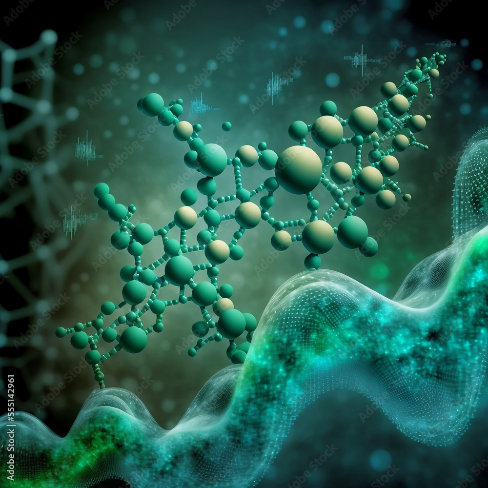 Nanotechnisches Molekül, made by AI, künstliche Intelligenz, AI-Art ...