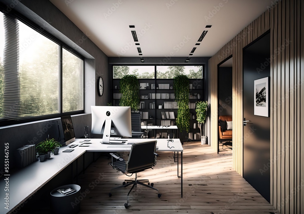 4K resolution or higher, Modern working space. Generative AI Technology ...