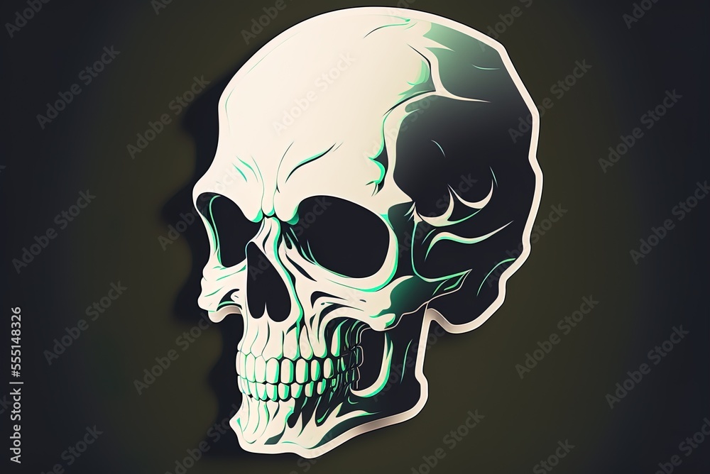 Part of a White Skull Sticker Design. Generative AI Stock Illustration ...