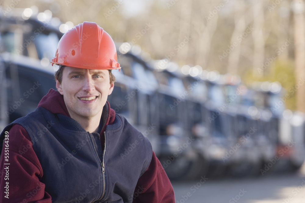 Engineer at a construction site Stock Photo | Adobe Stock