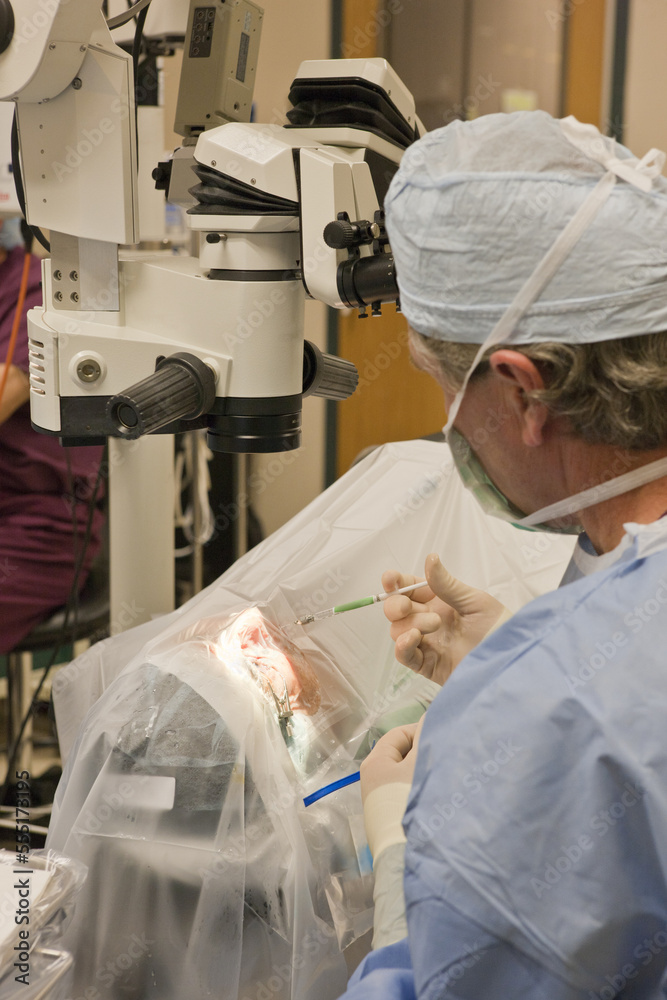 Doctor giving an injection of antibiotic to eye Stock Photo | Adobe Stock