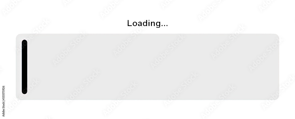 Isolated horizontal loading bar with a small text over it, at the very ...