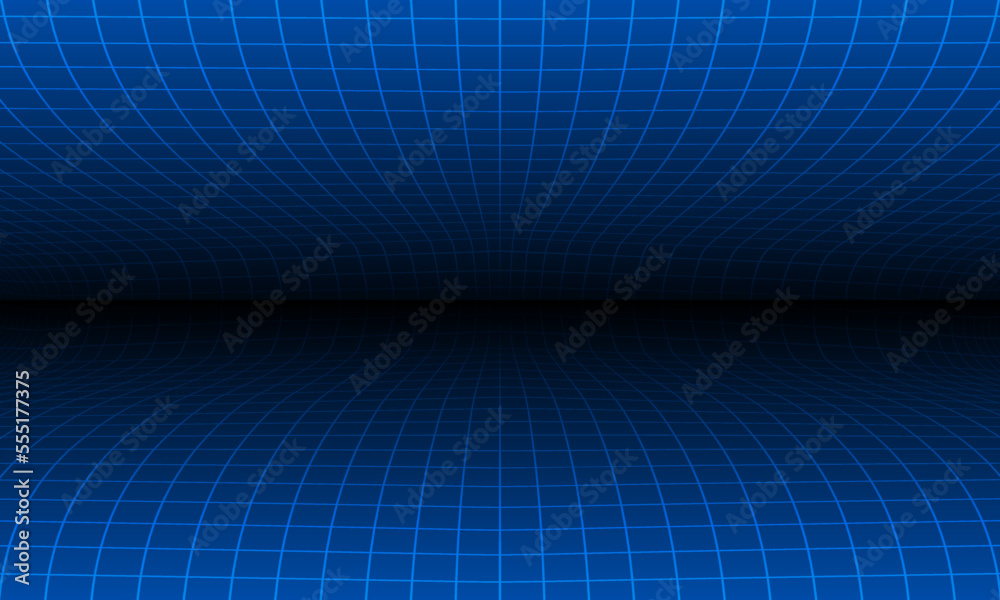 Perspective synthwave grid with depth of field effect. Abstract ...