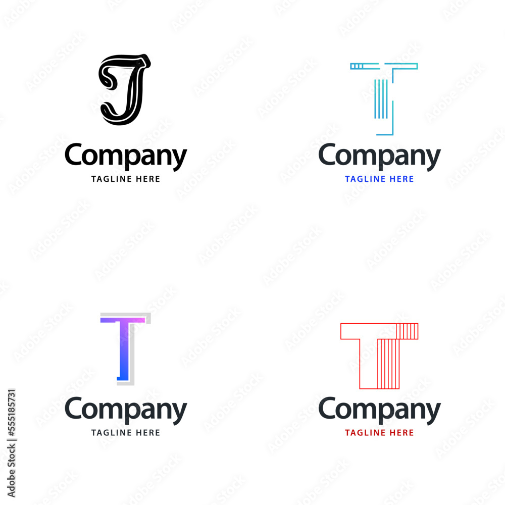 Vektorová grafika „Letter T Big Logo Pack Design Creative Modern logos ...