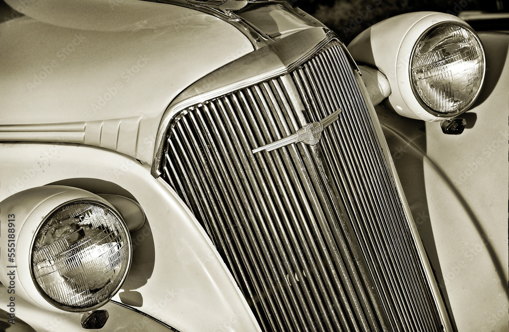 1930s Chevrolet Grill Detail With Wide White Border Stock Photo | Adobe ...