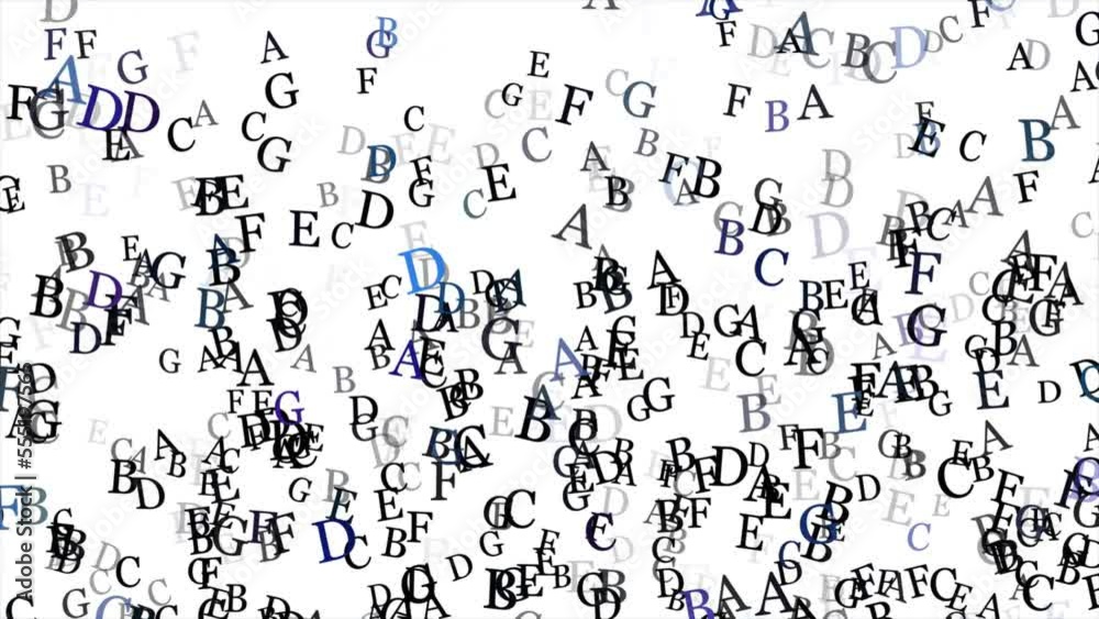 Animation Of Flying Glowing Alphabet On White Background, Capital ...