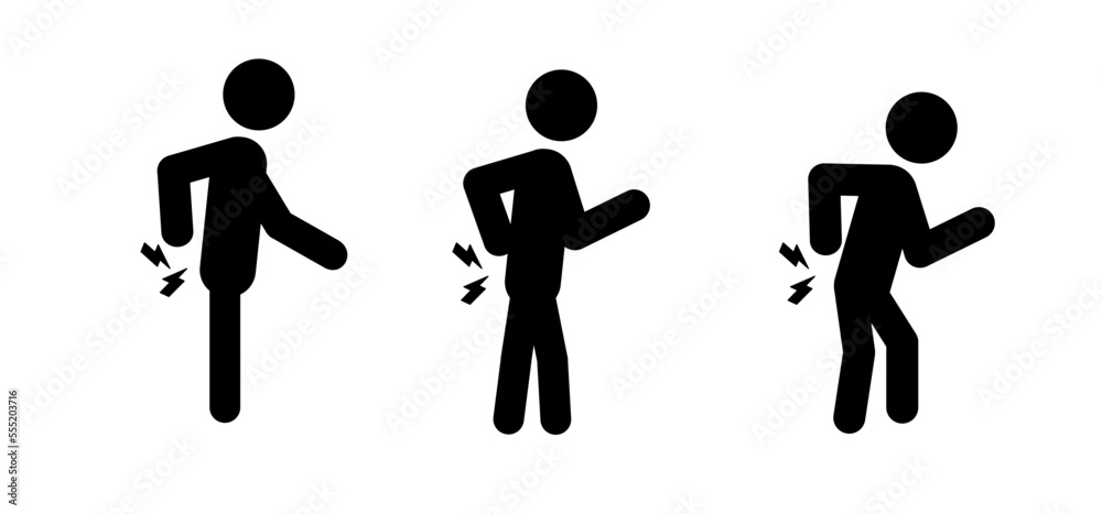Medical complaints, body part pain. Cartoon stickman, stick figure man ...