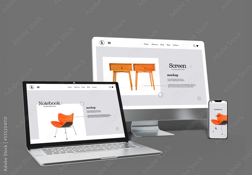 Digital Devices Screen Mockup Stock Template | Adobe Stock