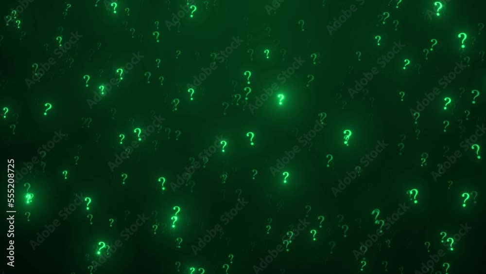 Beautiful Glowing Question Mark Flicking And Moving In The Air ...