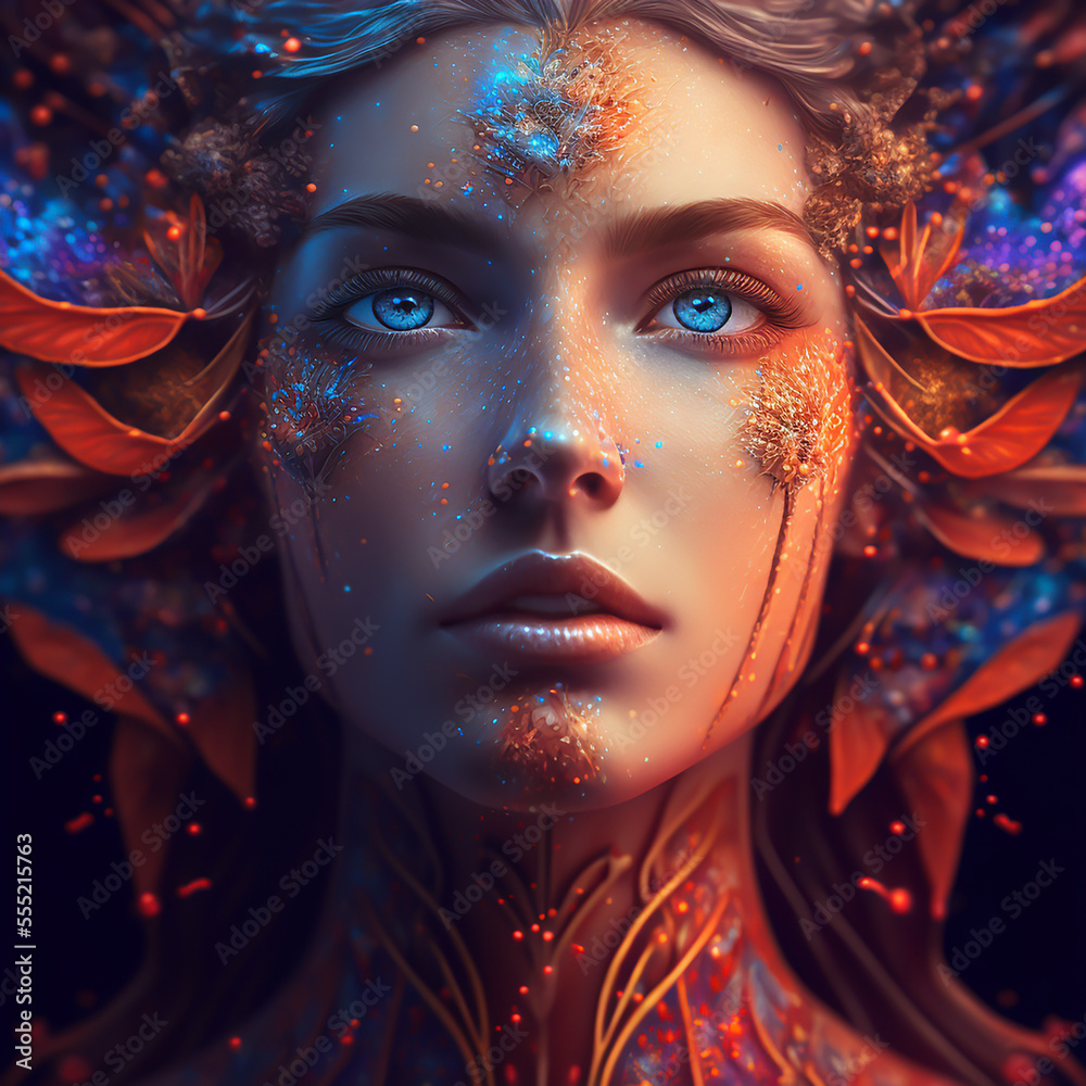 Beautiful Royal Queen Woman Face Portrait Stock Illustration | Adobe Stock
