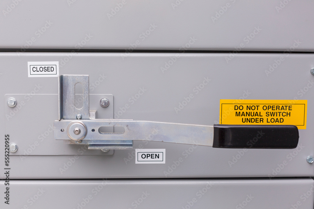 Manual Switch with lock out positions during installations Stock Photo ...