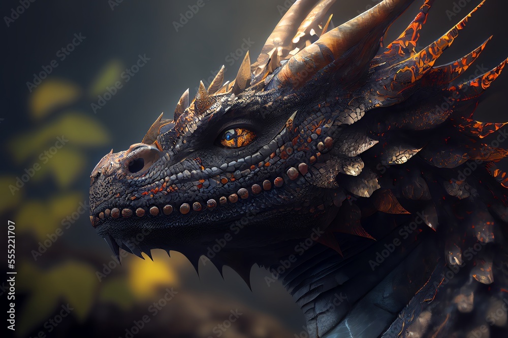 Dragon fantasy concept art mythological creature. Generative AI Stock ...