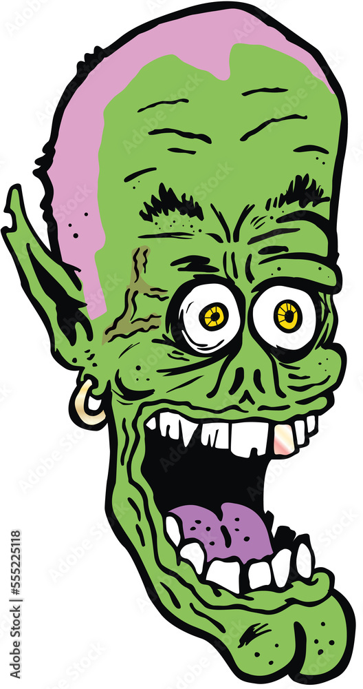 Zombie Head on a transparent background. An ideal asset for your ...