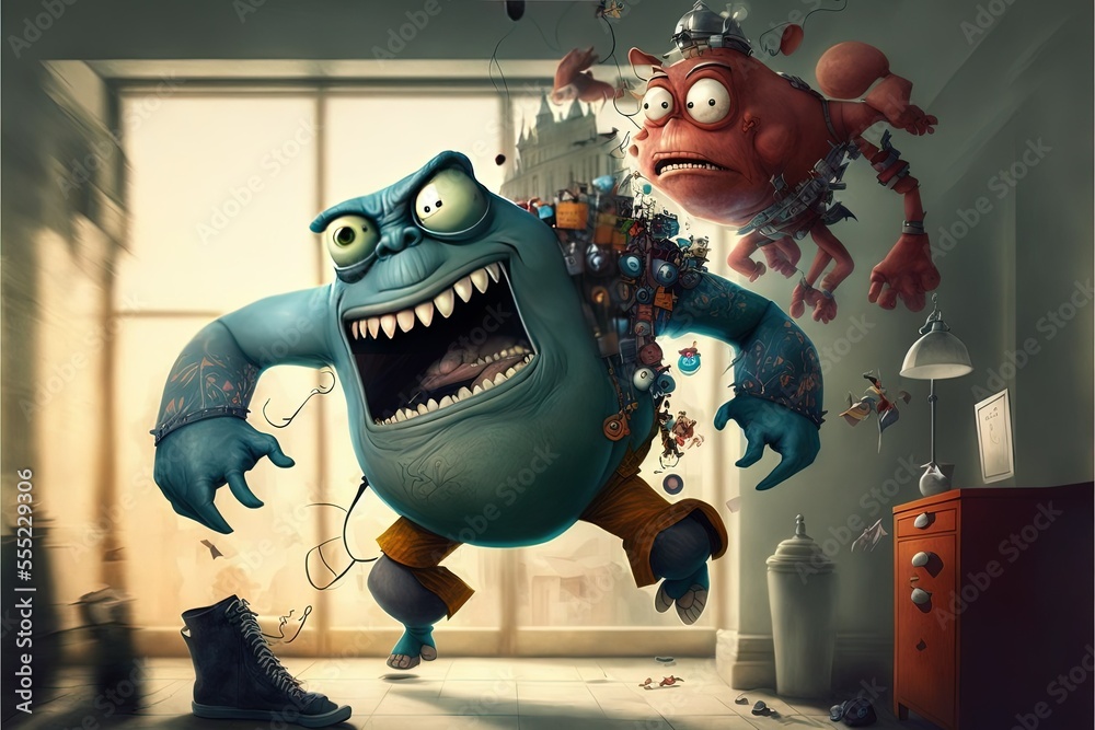 Generative Ai, Generative, Ai, Funny cartoon characters, in different ...
