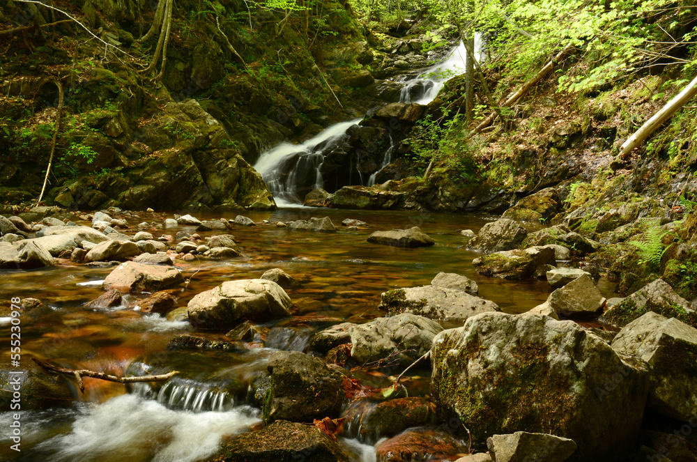 MacIntosh Brook waterfalls, in Cape Breton Highlands National Park ...