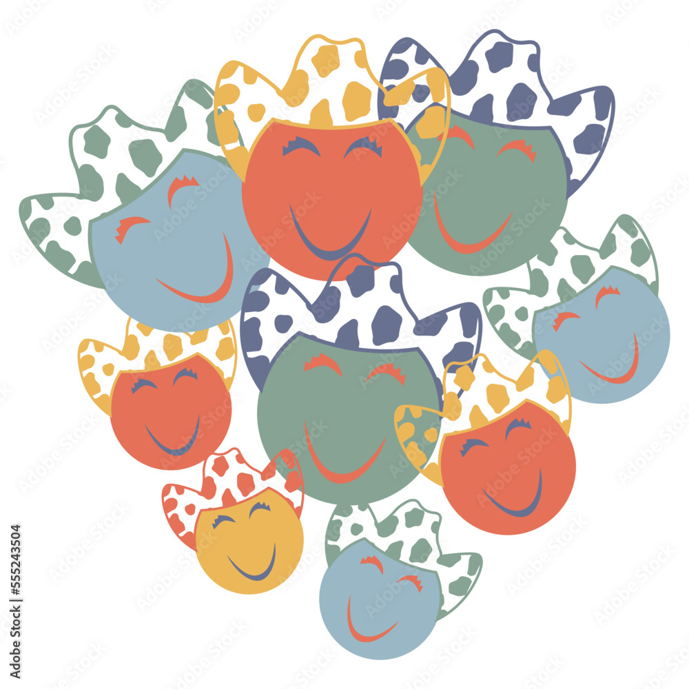 Retro Smile face png, face png file for sublimation, groovy png ...