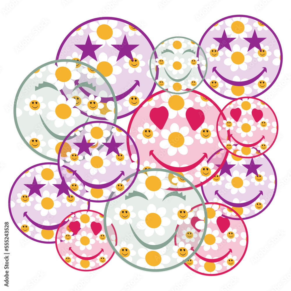 Retro Smile face png, face png file for sublimation, groovy png ...