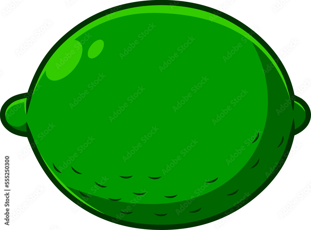 Cartoon Green Fresh Lime Or Lemon. Hand Drawn Illustration Isolated On ...