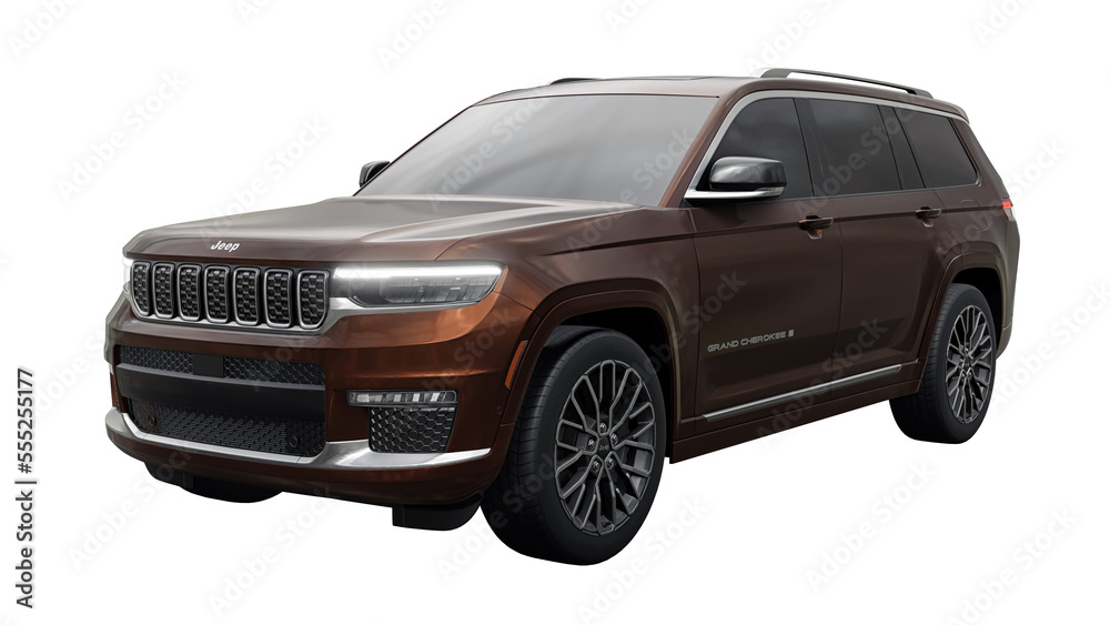 Dallas, USA. December 12, 2022. Red Jeep Grand Cherokee L 2022 on a ...