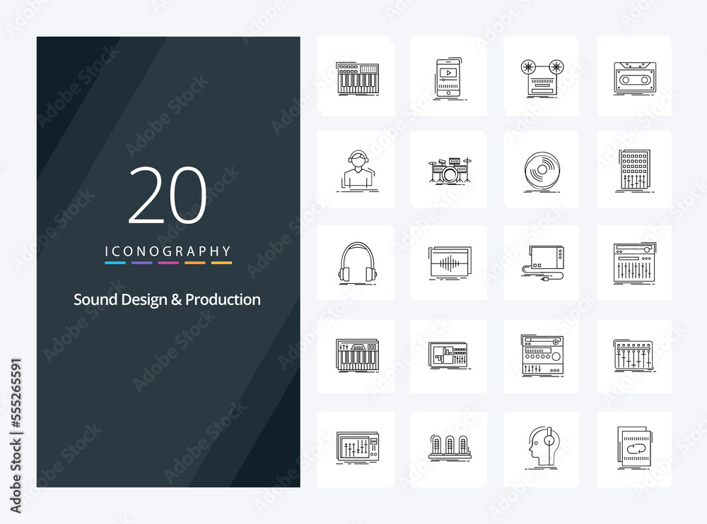 20 Sound Design And Sound Production Outline icon for presentation ...