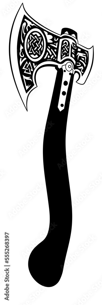 Viking axe. Isolated illustration of an ancient axe. Stock Illustration ...