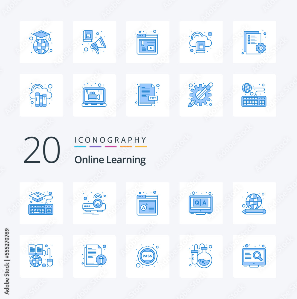 20 OnBlue Color Learning Blue Color icon Pack like global article ...