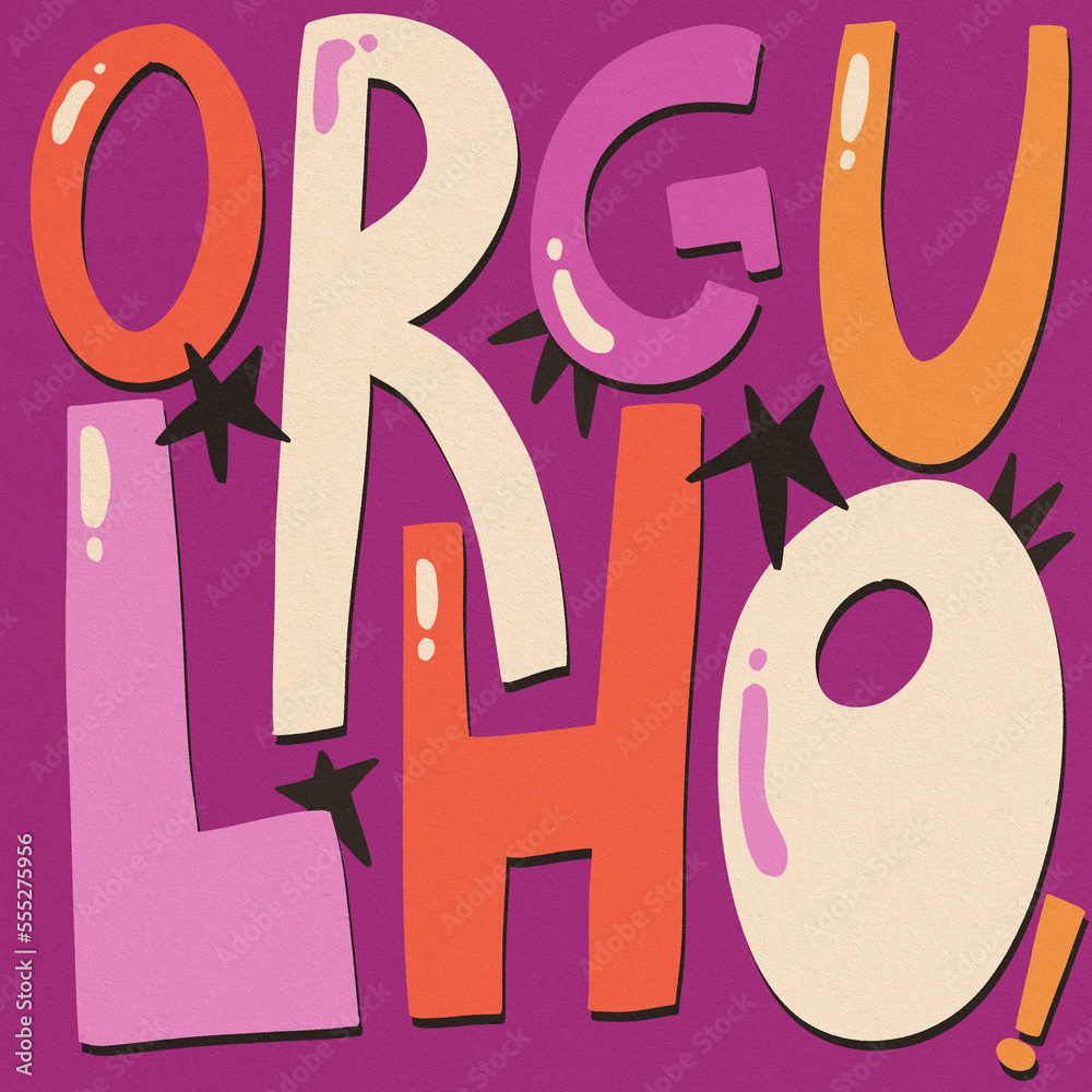 pride lettering lesbian flag colors writing pink background Stock ...