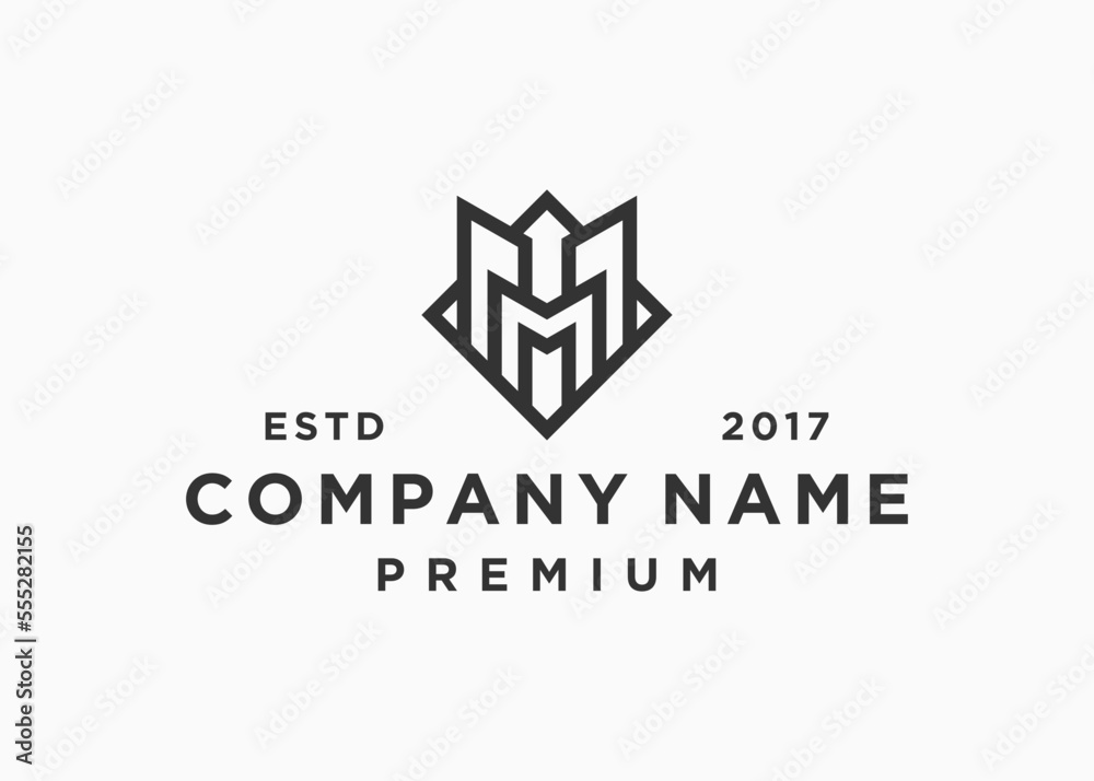letter m building logo design vector illustration template Stock Vector ...