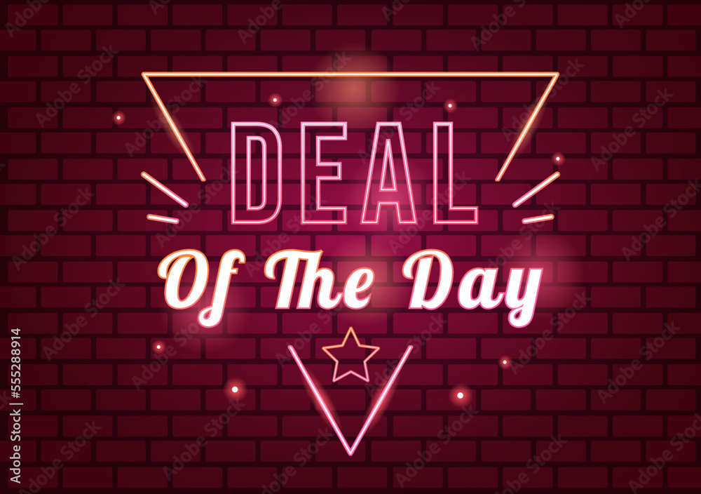 Daily Deals of The Day with Decorative Lettering Text Style for Poster ...