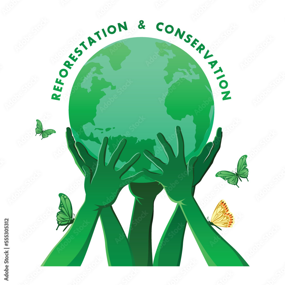World Environment Day Logo. Go Green Save the world Concept Illustration Stock Vector | Adobe Stock