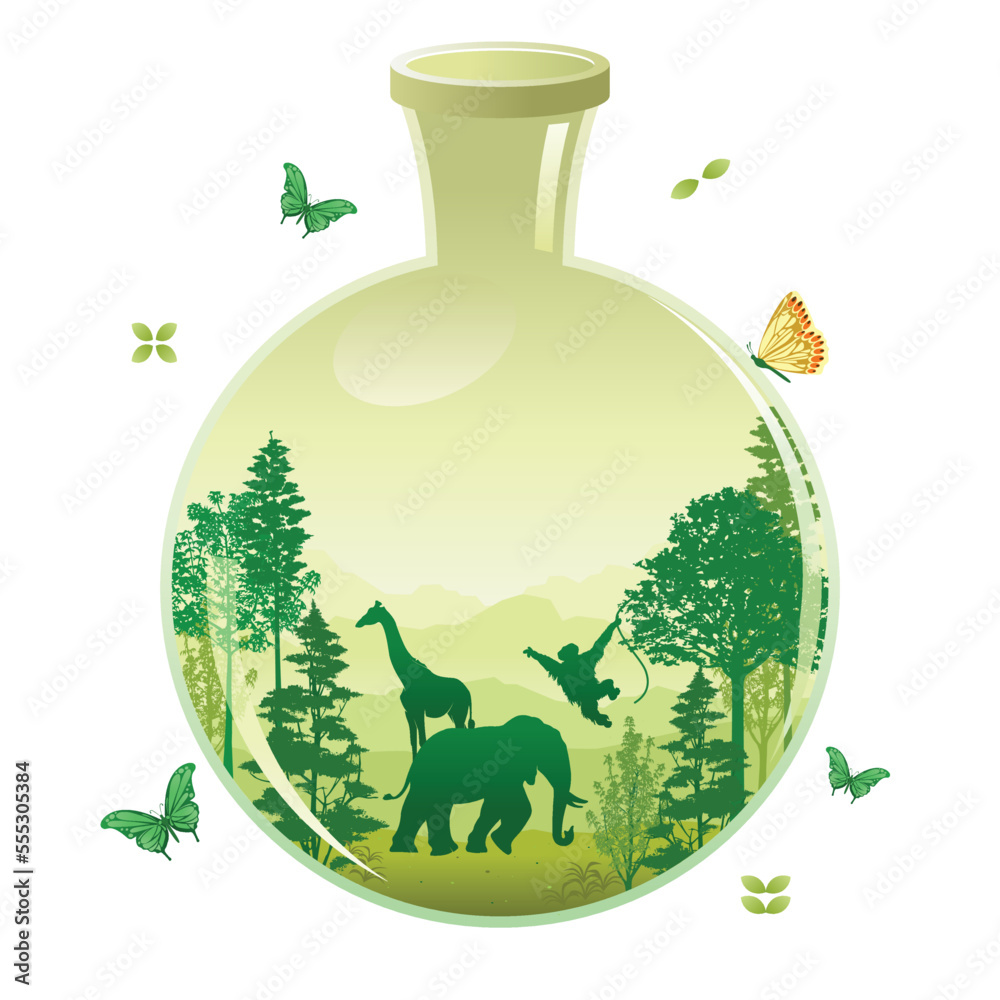 World Animal Day Logo. Go Green Save Animal Ecology Illustration Stock ...