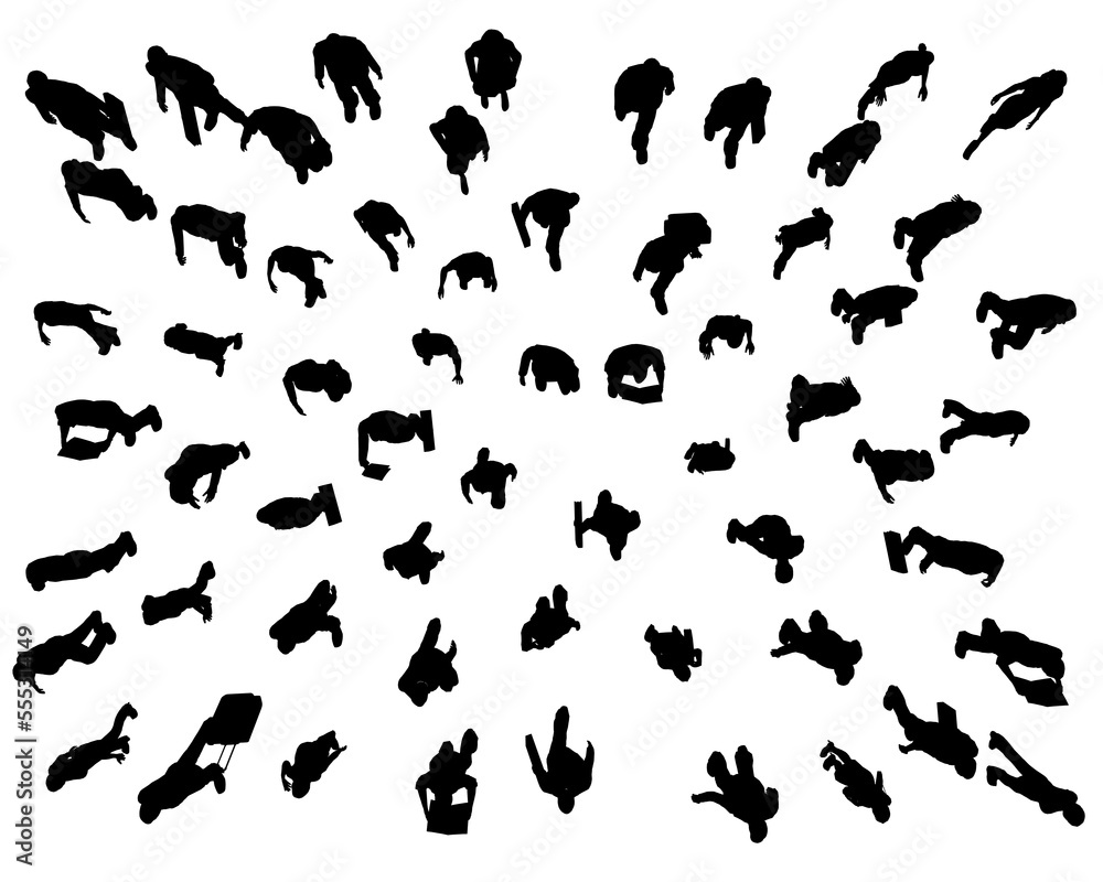 Silhouette People From Above