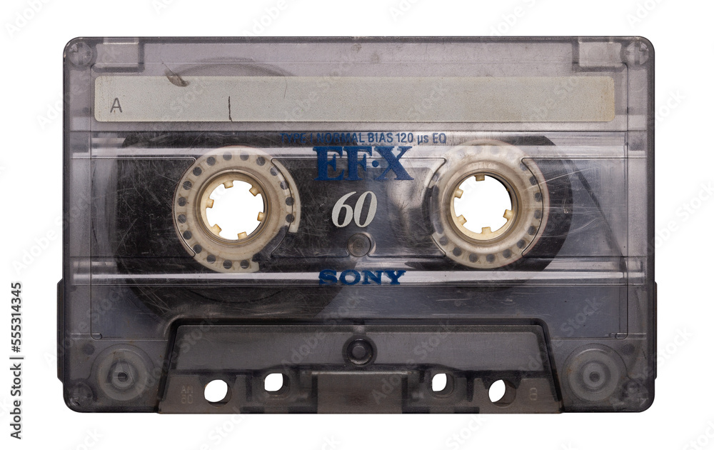 front view cassette tape vintage retro music png isolated on ...